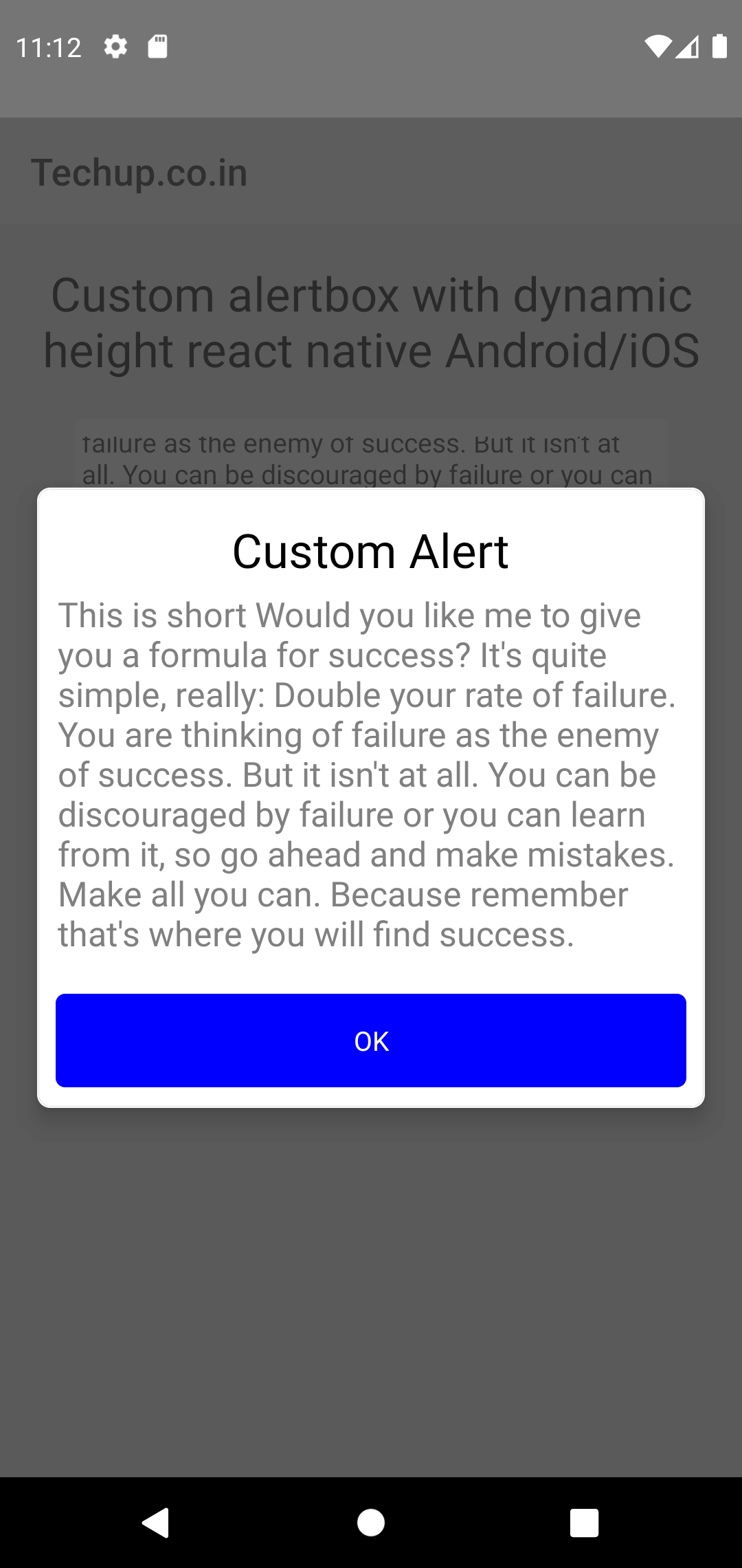 How to add dynamic height to modal react native - Techup